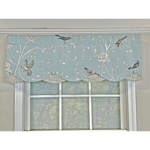 Rlf Home Trend Bird Petticoat Valance Hazel Blue. 3"rod Pocket ...