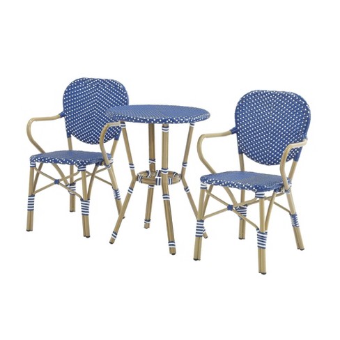 Denny 3pc Patio Set - Blue - Mibasics: Weather-resistant Aluminum & Pe ...