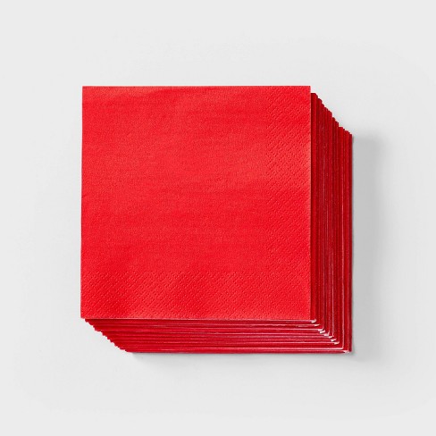 30ct Beverage Napkins Red - Spritz™ : Target