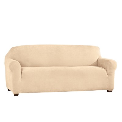 Collections Etc Durable Chenille Stretch Furniture Cover Sofa Ivory ...