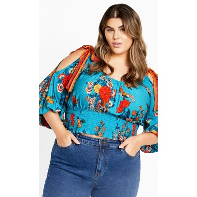 City Chic | Women's Plus Size Venice Top - Jade - 12 Plus : Target
