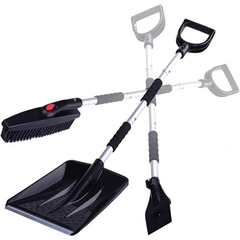 Zone Tech Car 3-in-1 Replaceable Heads Snow Shovel Kit Portable Snow Removal Shovel, Ice Scraper ...