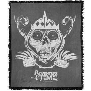 Adventure Time Skull Face Woven Tapestry Cotton Blend Fringed Throw ...