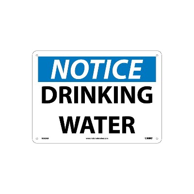 National Marker Notice Signs; Drinking Water 10x14 .040 Aluminum N262ab ...