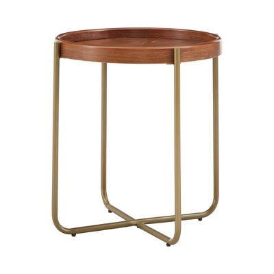 Herman End Table Metal And Wood Gold Finish - Inspire Q: Boho-chic, X ...