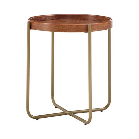 Herman End Table Metal And Wood Gold Finish - Inspire Q: Boho-chic, X ...
