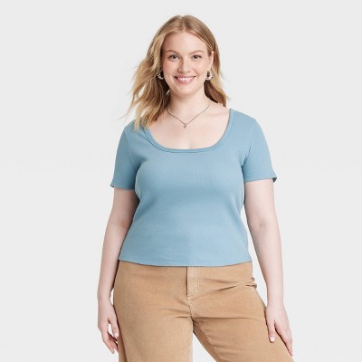 Women's Long Sleeve Denim Shacket - Universal Thread™ Blue 4x : Target