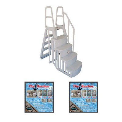 Vinyl Works Sla A Frame Above Ground Pool Ladder Steps With Slide Lock ...