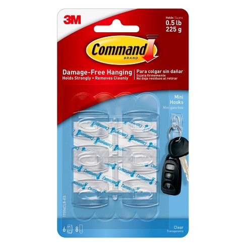 3M Command Mini Hooks 6-pk - Clear : Target