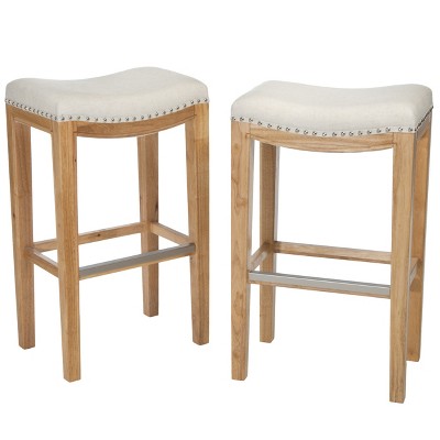 Nordic Teak 30" Natural Indoor/outdoor Bar Stool - Beige : Target
