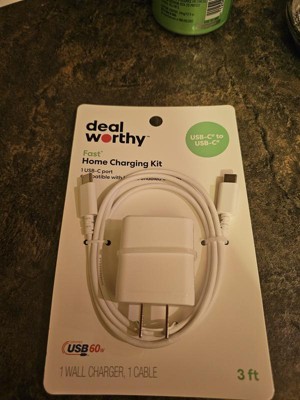 Single Port 20w Usb-c Home Charger With 3' Usb-c To Usb-c Cable ...