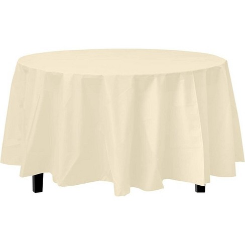 Crown Display Premium Disposable Plastic Tablecloth 84 Inch. Round ...