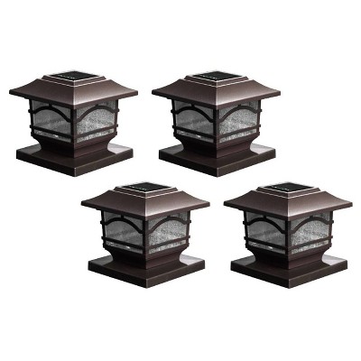 Maxsa Innovations Solar 2pk Post Cap And Deck Railing Lights Bronze ...