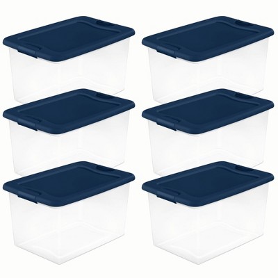 Sterilite 64 Quart Latching Hinged See-through Plastic Stacking Storage ...