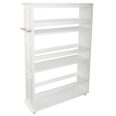 Lavish Home Slim Rolling Storage Cart, White : Target