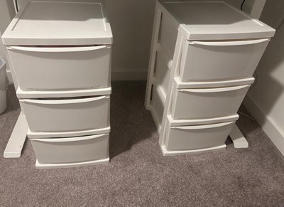 Iris 2pk Narrow 3 Drawer Plastic Storage Chests: White Vertical Utility ...
