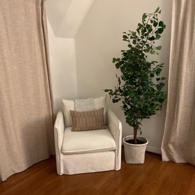 Berea Slouchy Lounge Chair With French Seams Linen - Threshold™ : Target