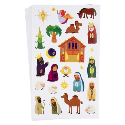 Juvale 864-piece Christmas Stickers, 36 Sheets Nativity Scene Stickers ...