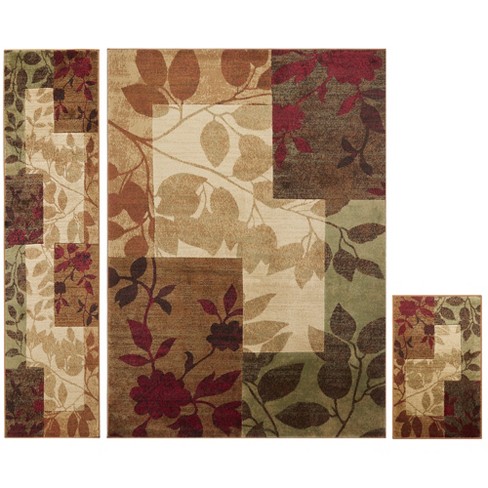Home Dynamix Amelia Contemporary Geometric Floral Area Rug, Beige/brown ...