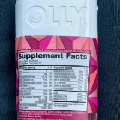 Olly Ultra Strength Women's Multi + Omega-3 Daily Vitamin Softgels ...