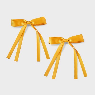 Small Satin Bow Hair Barrette Set 2pc - Wild Fable™ Orange : Target