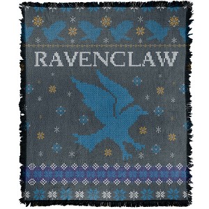 Harry Potter Ravenclaw Ugly Christmas Sweater Blanket 50"x60" Woven ...