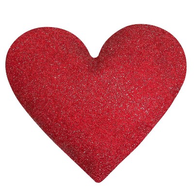 14" Luminous Heart Throw Pillow - Sparkles Home: Velvet Fabric ...