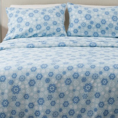 100% Cotton Winter Flannel Sheet Set - Great Bay Home (full, Blue ...