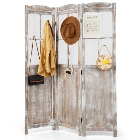Costway 6ft Retro 3-panel Room Divider Folding Privacy Screen ...