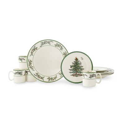 Spode Christmas Tree 12-piece Dinnerware Set, Service For 4 : Target