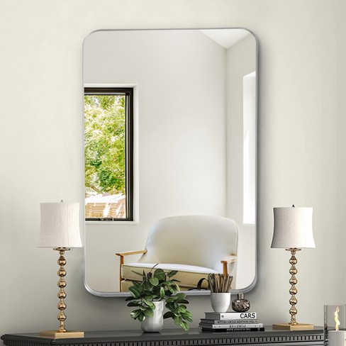 Neutypechic Modern Rectangular Metal Frame Large Wall Mirror Decorative ...