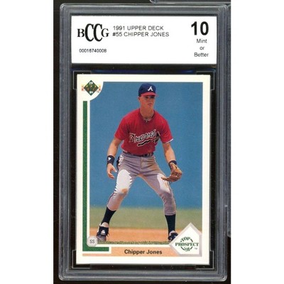 Chipper Jones Rookie Card 1991 Upper Deck #55 Bccg 10 Mint+ : Target