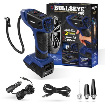 Bullseye Pocket Air Tire Inflator 4000mah Rechargeable Electric Air ...