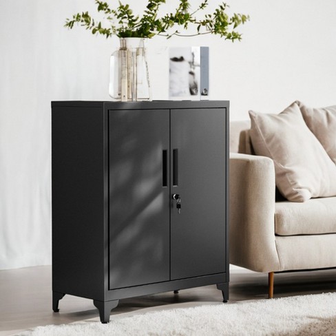 Metal Garage Cabinet Adjustable Height Black File Cabinet : Target