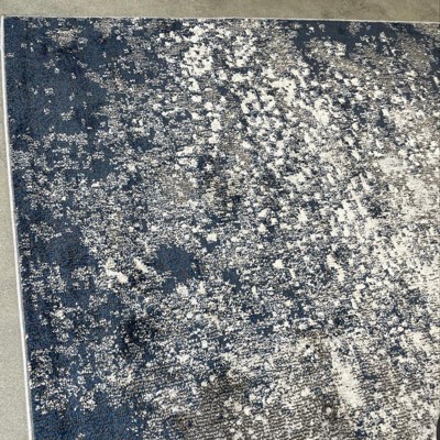 Nourison Passion Celestial Moon Area Rug Light Blue Black 5'3" X Round ...