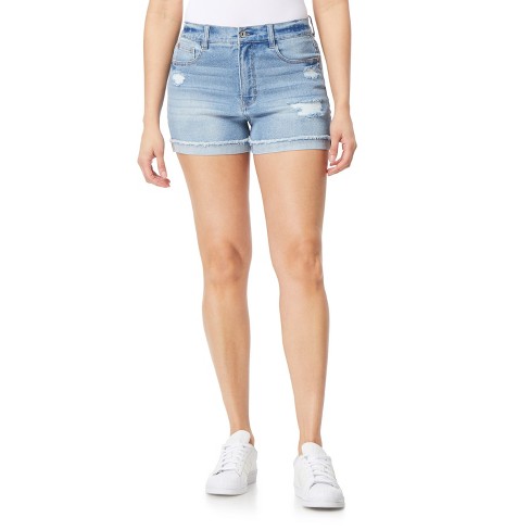 Wallflower Women's Fearless Curvy Denim Fashion Shorts High-rise Insta ...