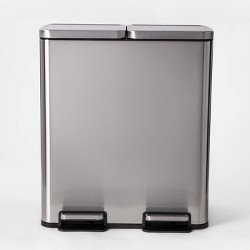 Itouchless Step Pedal Kitchen Trash Can And Recycle Bin Combo With ...