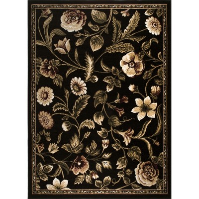 Home Dynamix Optimum Amell Traditional Floral Runner Area Rug, Black ...