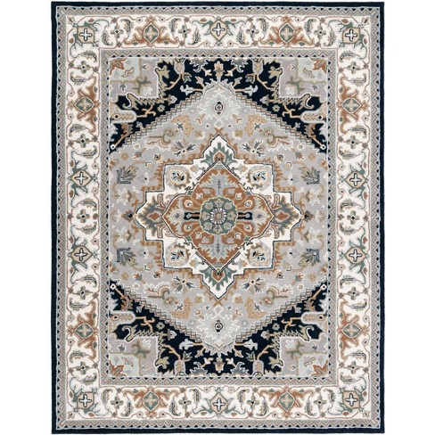 Heritage Hg625 Hand Tufted Area Rug - Grey/navy - 8'9"x11'9" - Safavieh ...