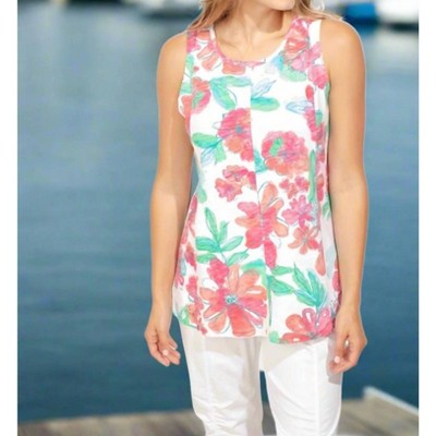 Women's Sketched Floral Seamed Tank - ESCAPE BY HABITAT L : Target