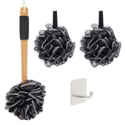 Okuna Outpost 4 Pack Exfoliating Loofah Set With Long Handle Back ...