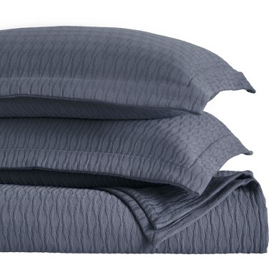 Cotton Medium Weight Matelasse Weave Diamond Lattice Bedspread Set ...