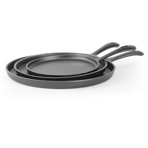 Commercial Chef Pre-seasoned Cast Iron 3-piece Griddle Set, Black : Target