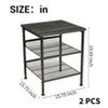 Set of 2 Industrial 3-Tier Square Side Tables with Mesh Storage Shelves ...