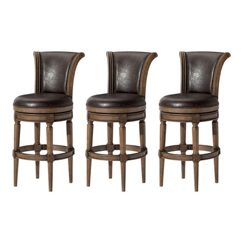 Maven Lane Pullman Upholstered Kitchen Stool With Vegan Leather Cushion ...