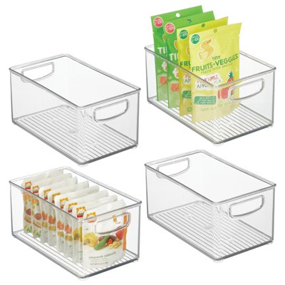 Mdesign Plastic Kitchen Storage Organizer Bin With Open Front - 6 Pack ...