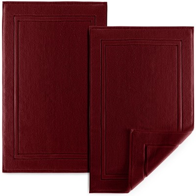 Alibi Soft & Absorbent Luxury Cotton Bath Mat (2pieces Pack) - Burgundy ...