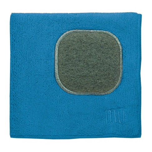 Mu Kitchen 12" X 12" Microfiber Dish Cloth With Scrubber, Blueberry ...