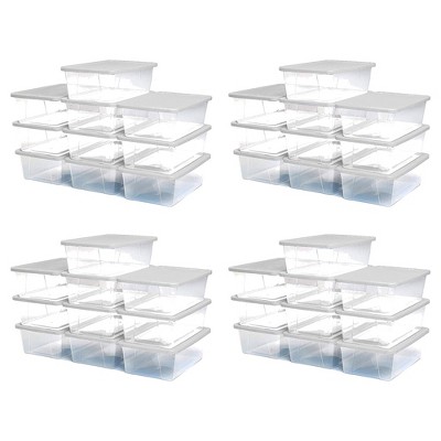 Homz 6 Quart Plastic Multipurpose Stackable Storage Container Bins With ...
