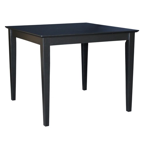 36" Square Solid Wood Top Dining Table With Shaker Legs Black ...